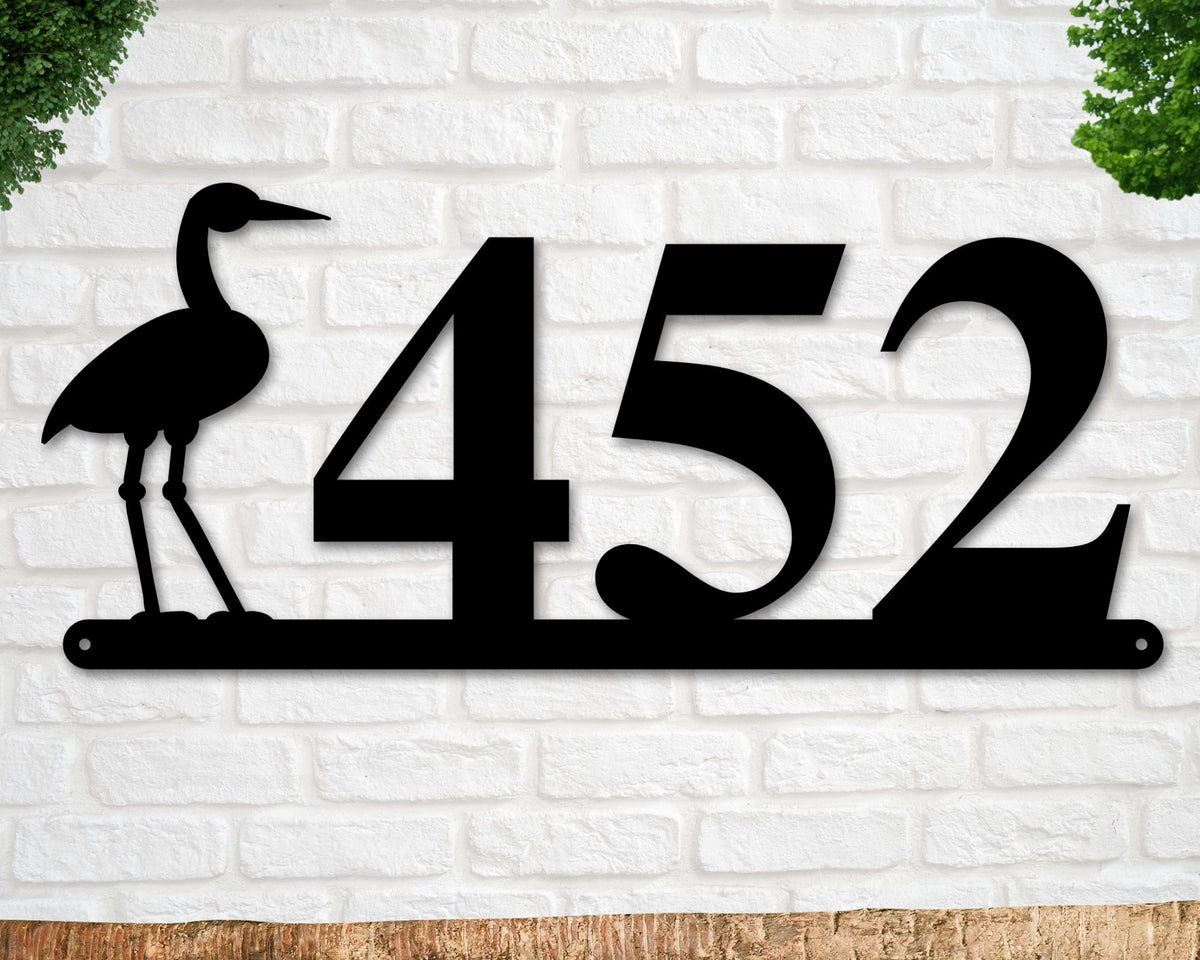 Crane Sign, Crane Address Sign, Bird House Numbers, Branch Address Sig ...