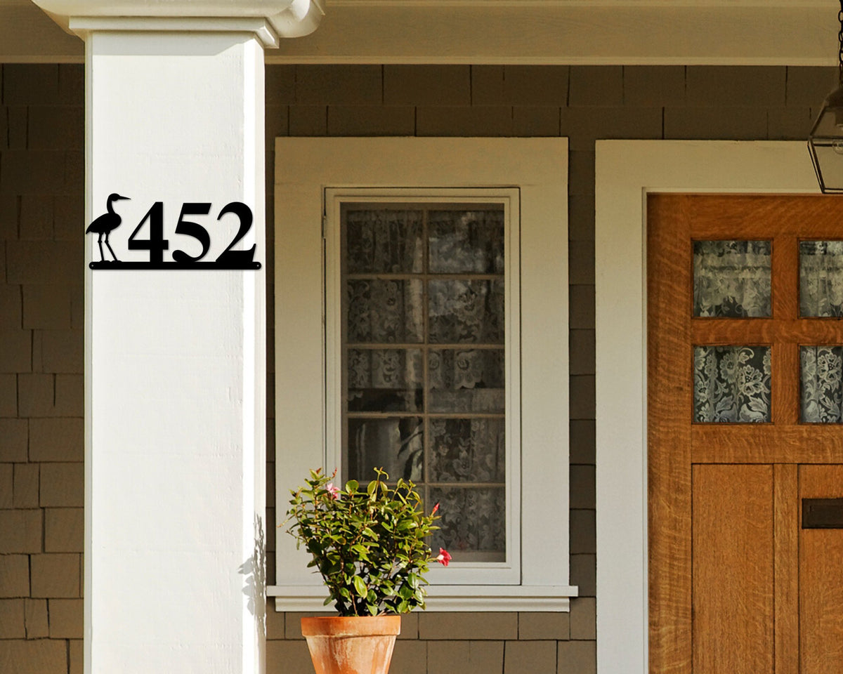 Crane Sign, Crane Address Sign, Bird House Numbers, Branch Address Sig ...